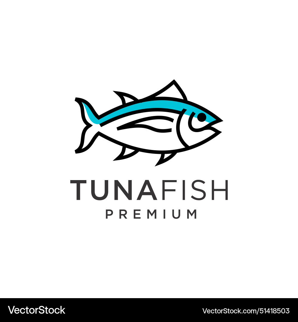 Tuna fish icon logo design Royalty Free Vector Image