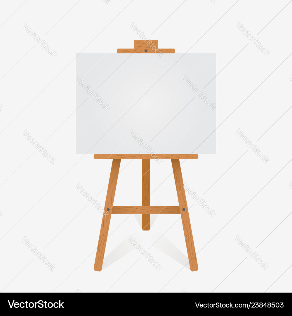 Wooden easel Royalty Free Vector Image - VectorStock