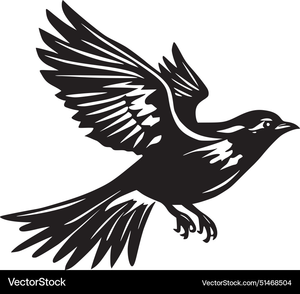 Bird - black and white Royalty Free Vector Image