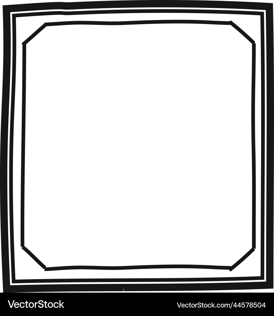 Doodle frame hand drawn square empty border Vector Image
