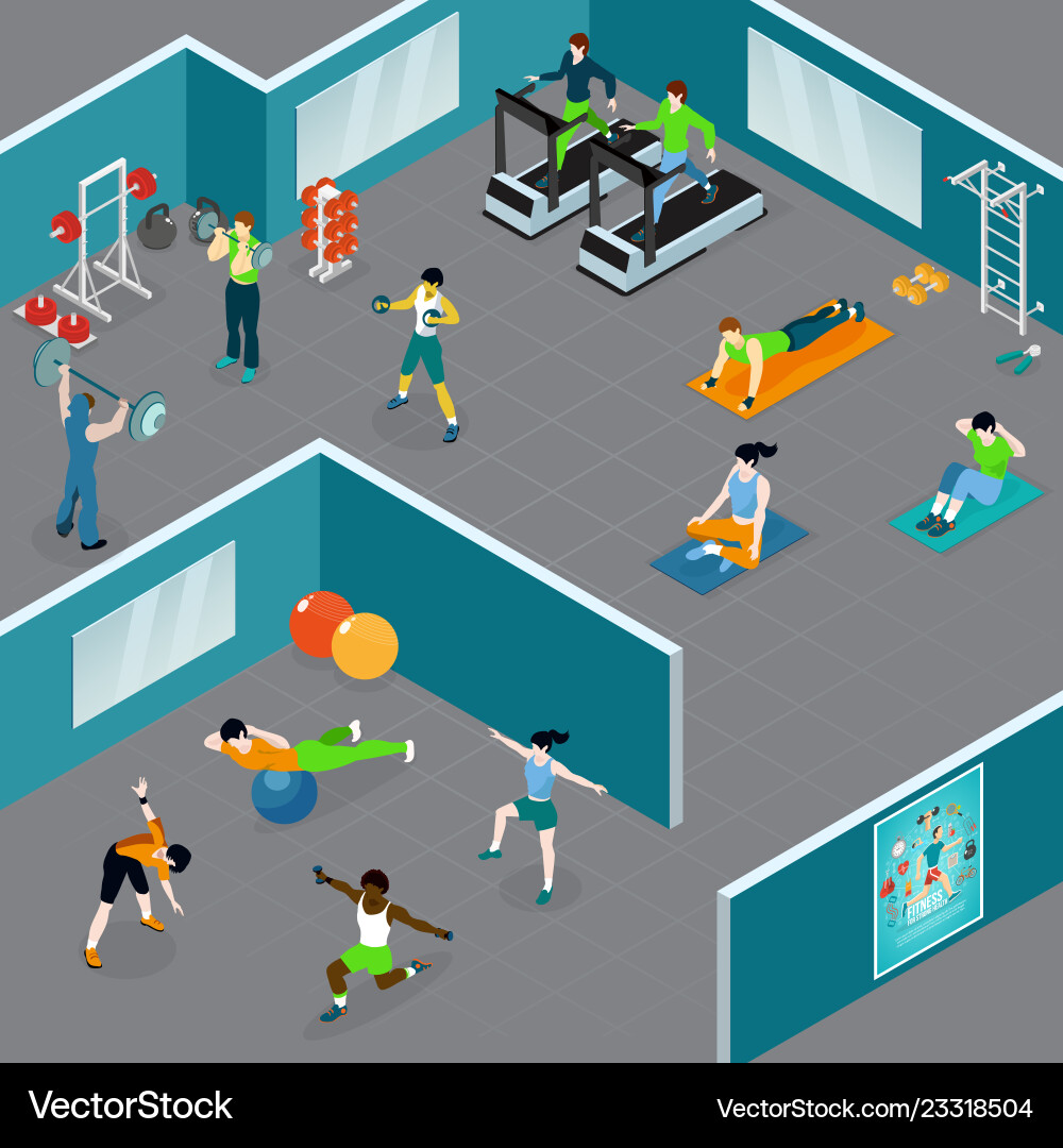 Fitness Gym Composition Royalty Free Vector Image