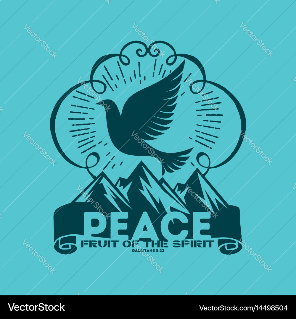 Fruit of the spirit peace Royalty Free Vector Image