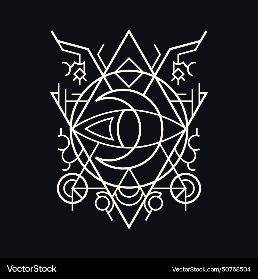 Geometry half moon eye Royalty Free Vector Image