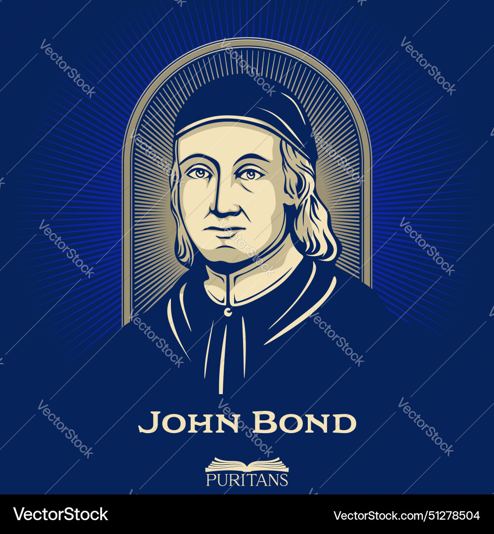 Great puritans john bond Royalty Free Vector Image