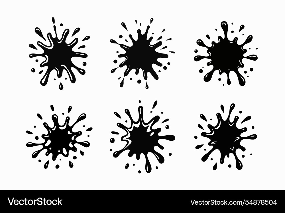 Ink splash silhouette set Royalty Free Vector Image