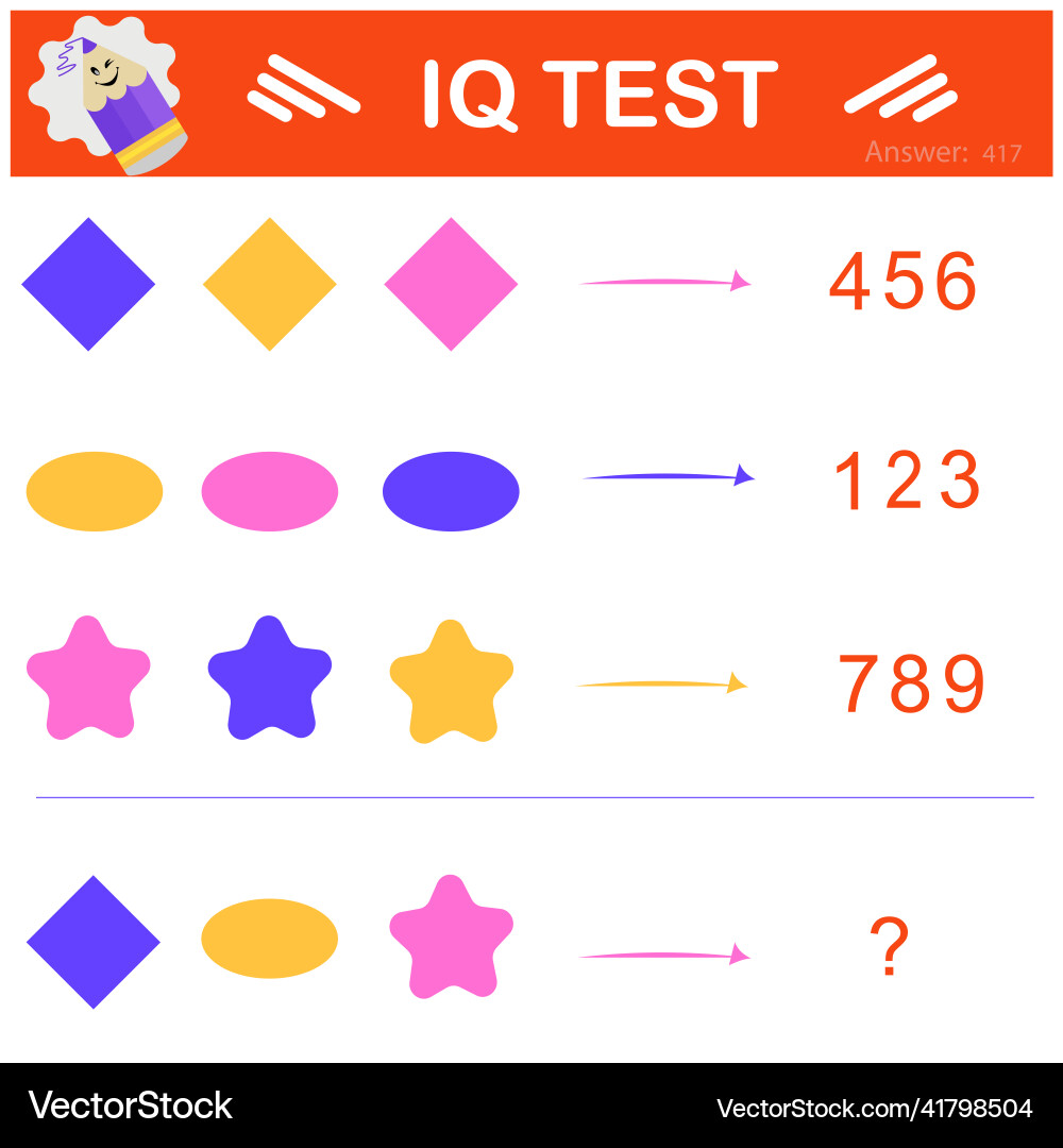 IQ Test: Missing Shape Puzzle Royalty Free Vector Image