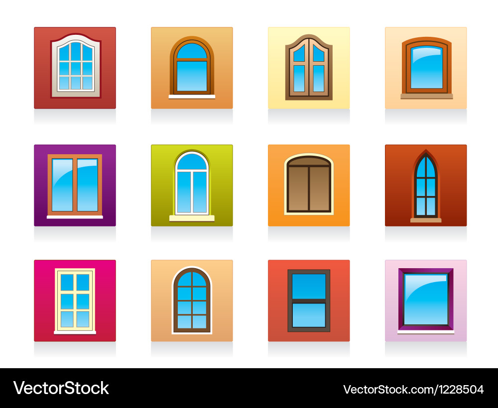 Modern Window Collection Royalty Free Vector Image