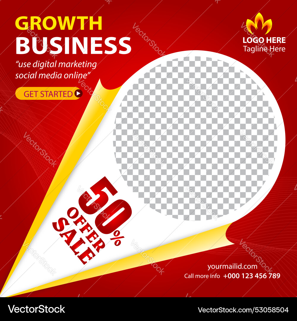 Professional ad template for stunning socia Vector Image