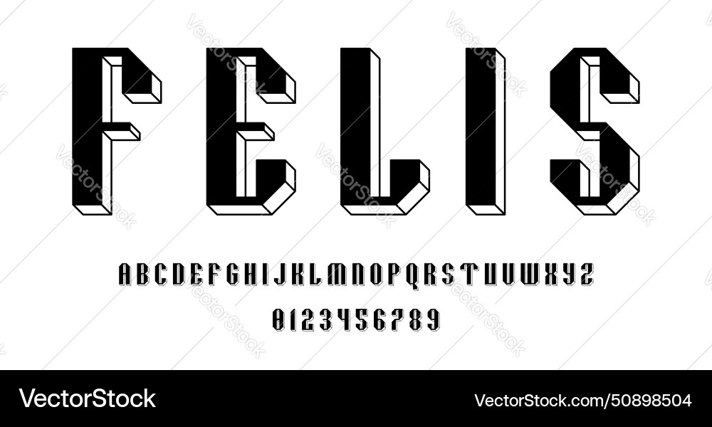 Set of alphabets font letters and numbers Vector Image