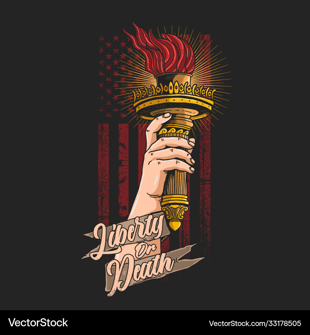 American liberty or death grap Royalty Free Vector Image
