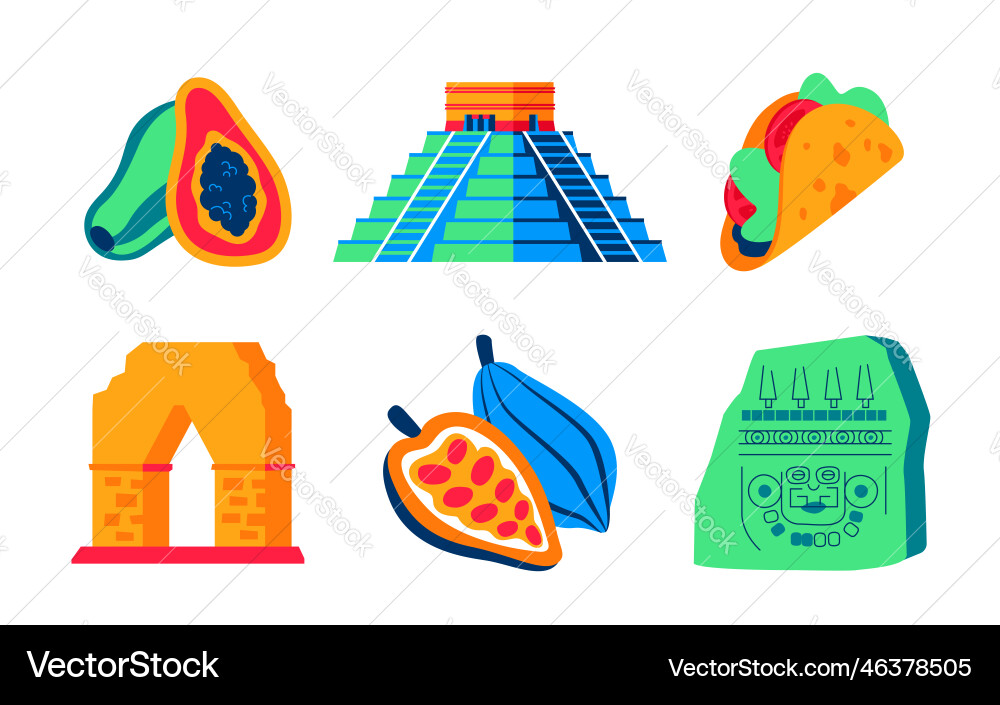 Ancient civilizations items - flat design style Vector Image