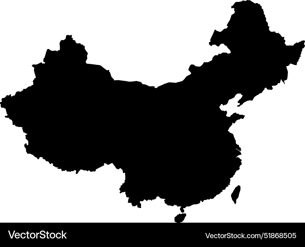 Black map of china Royalty Free Vector Image - VectorStock