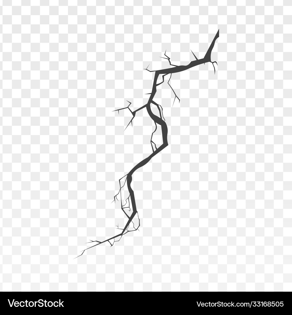 Black surface crack line - broken ground Vector Image