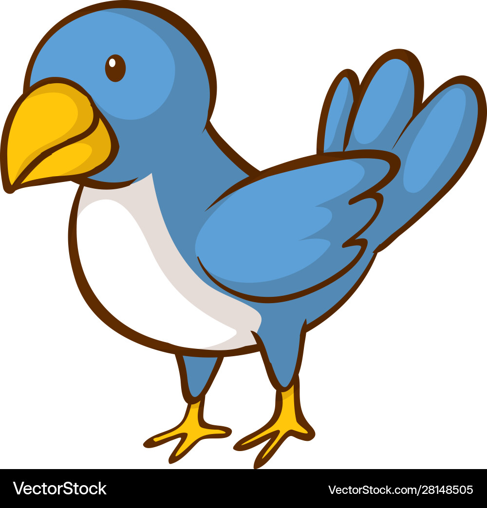Blue bird on white background Royalty Free Vector Image