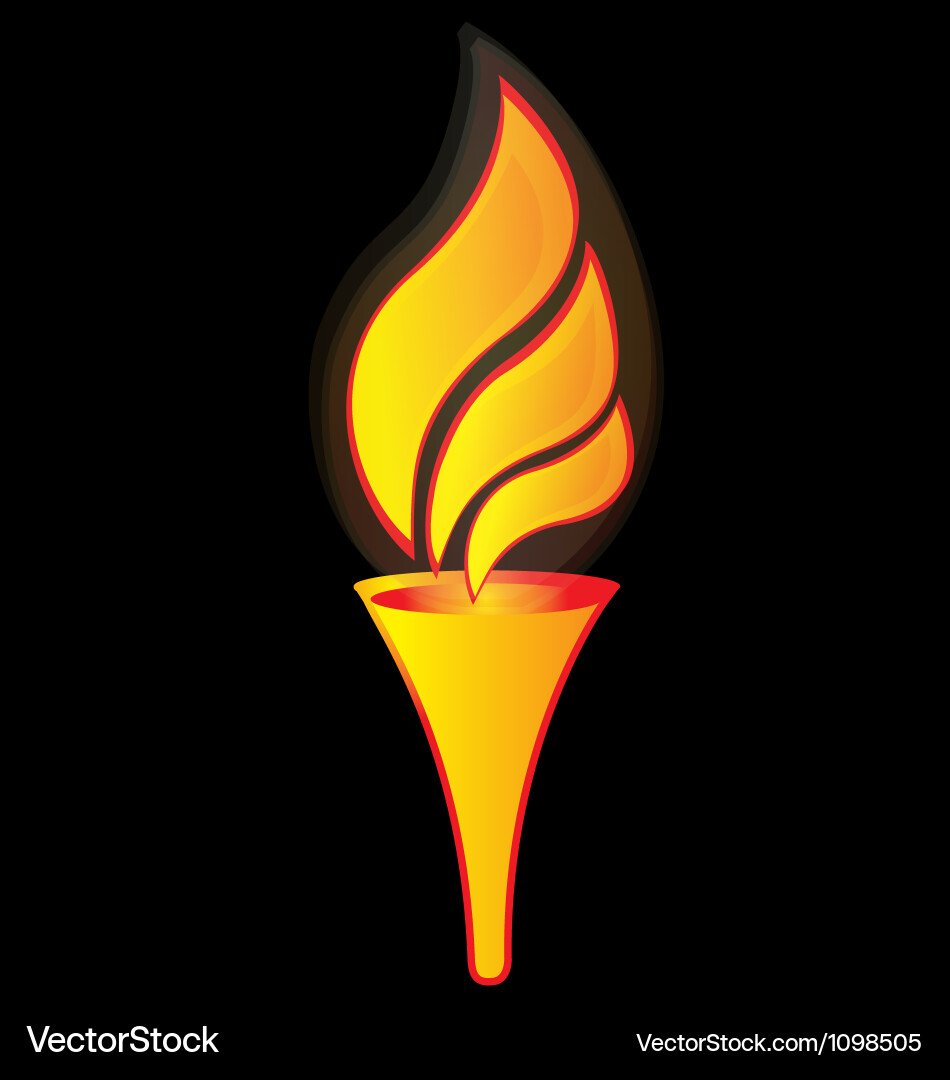 Flame torch for sports logo Royalty Free Vector Image