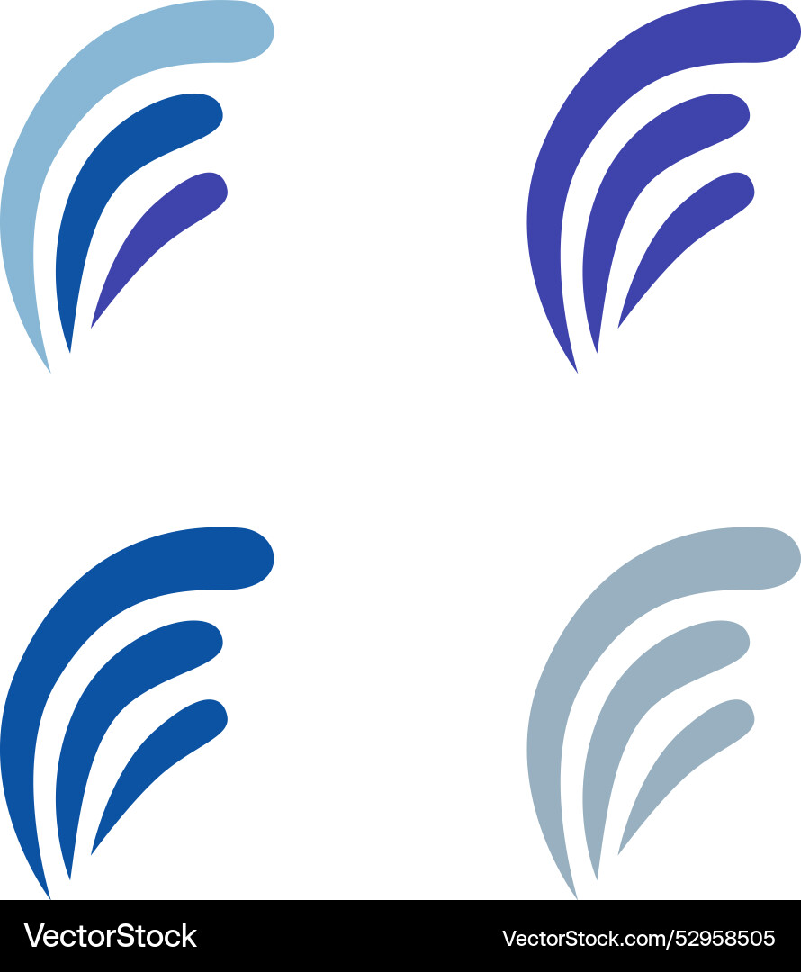 Ocean wave sign symbol logo Royalty Free Vector Image