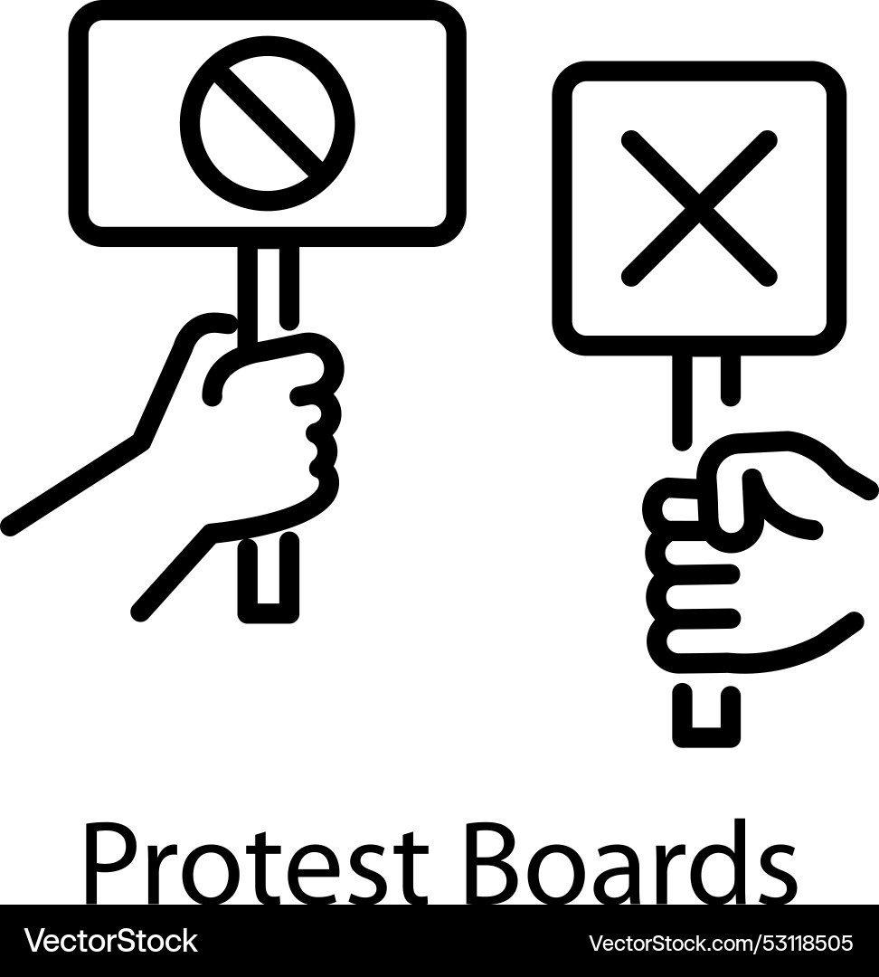 Protest boards Royalty Free Vector Image - VectorStock