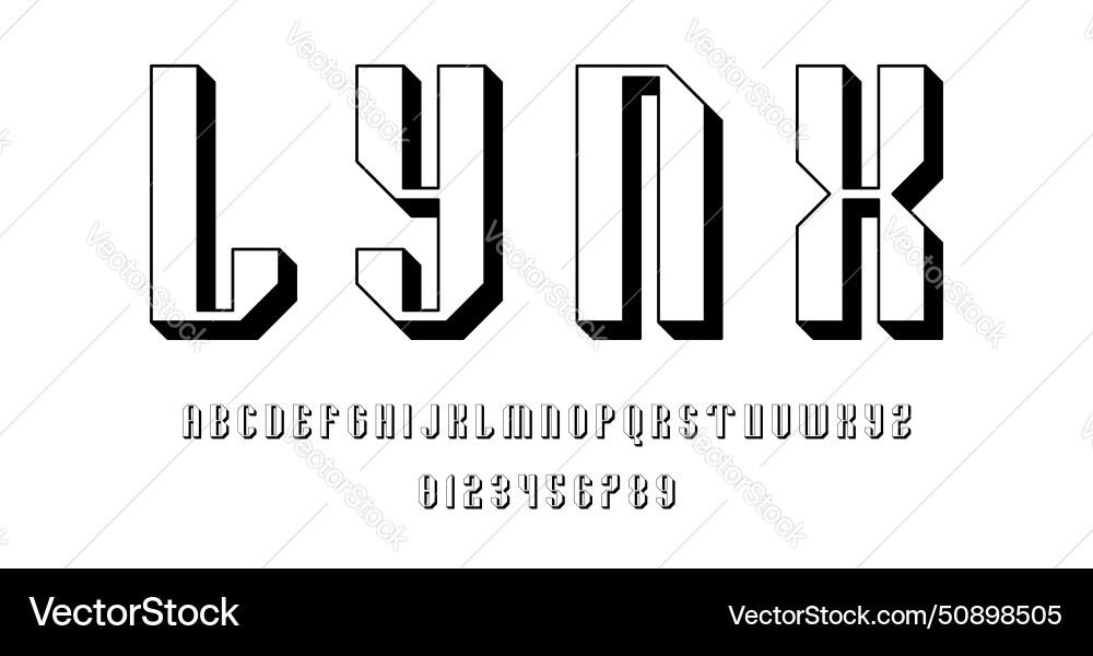 Set of alphabets font letters and numbers Vector Image