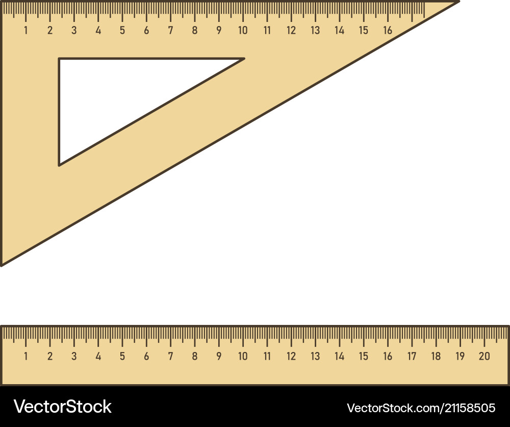 Triangle ruler and straightedge Royalty Free Vector Image
