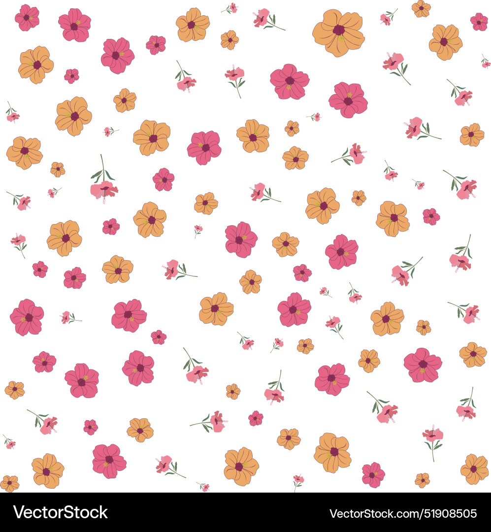Tropical flowers pattern Royalty Free Vector Image