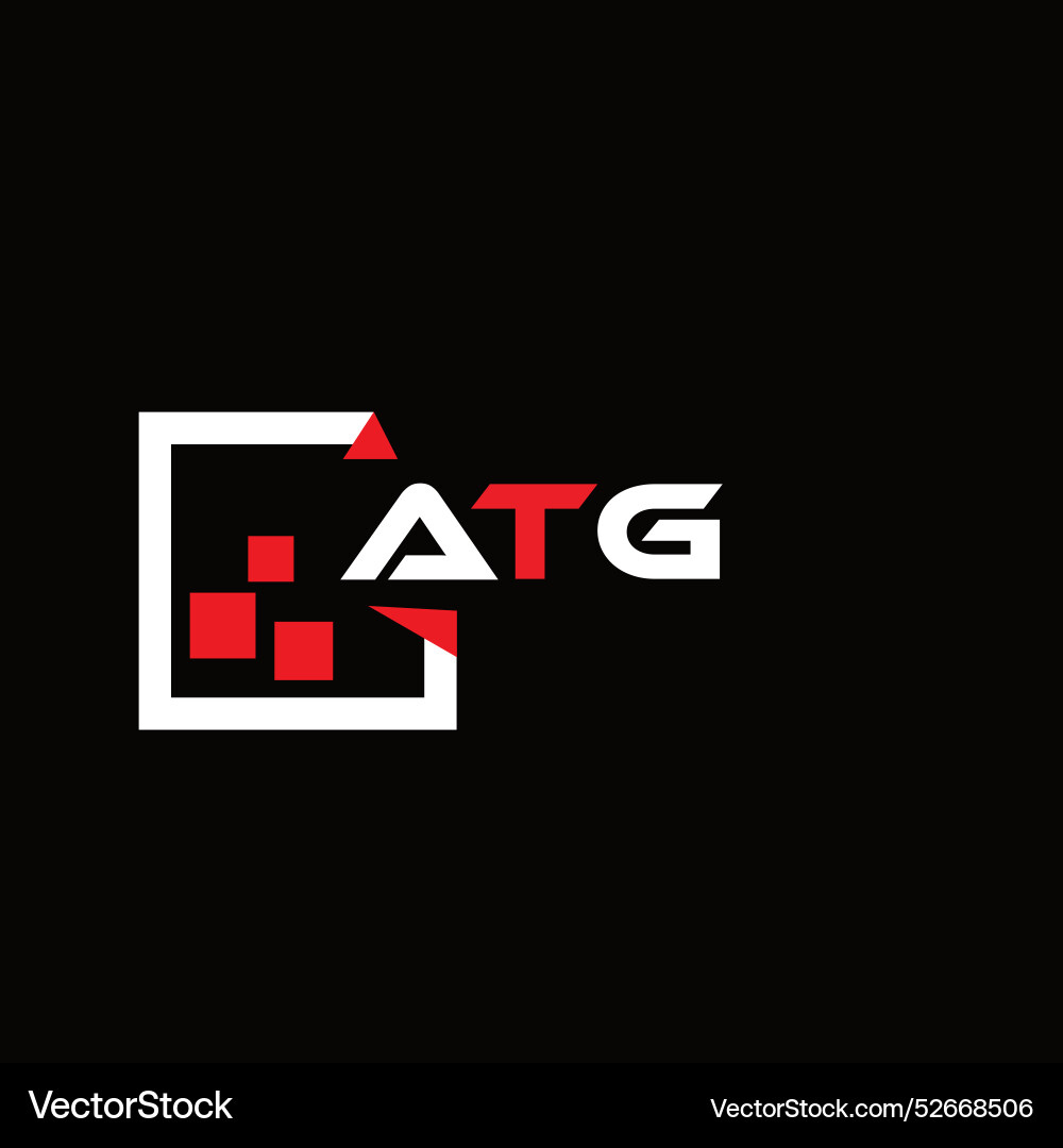 Atg creative minimalist letter logo atg unique Vector Image