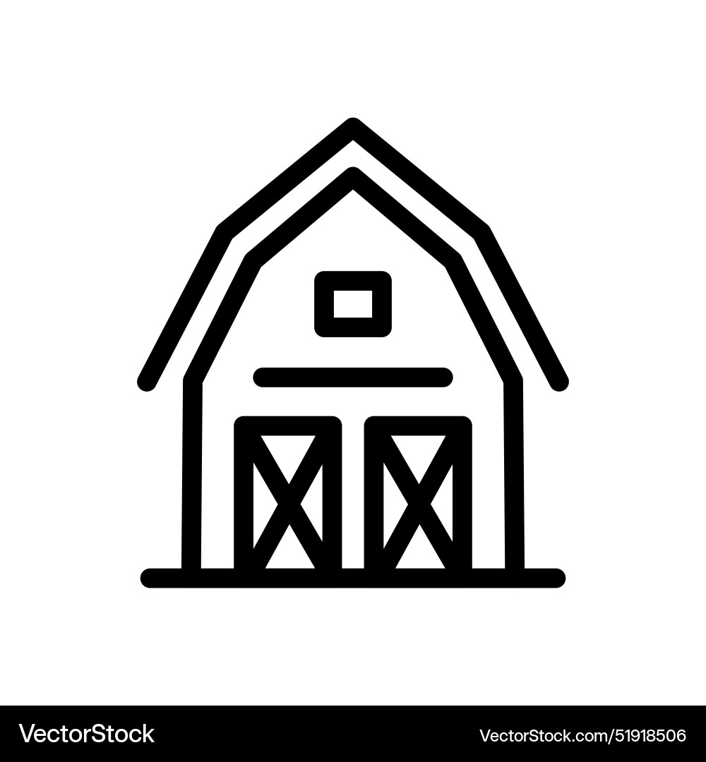 Barn icon outline set collection or pack Vector Image