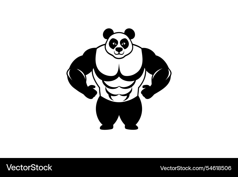 Bodybuilder panda art Royalty Free Vector Image