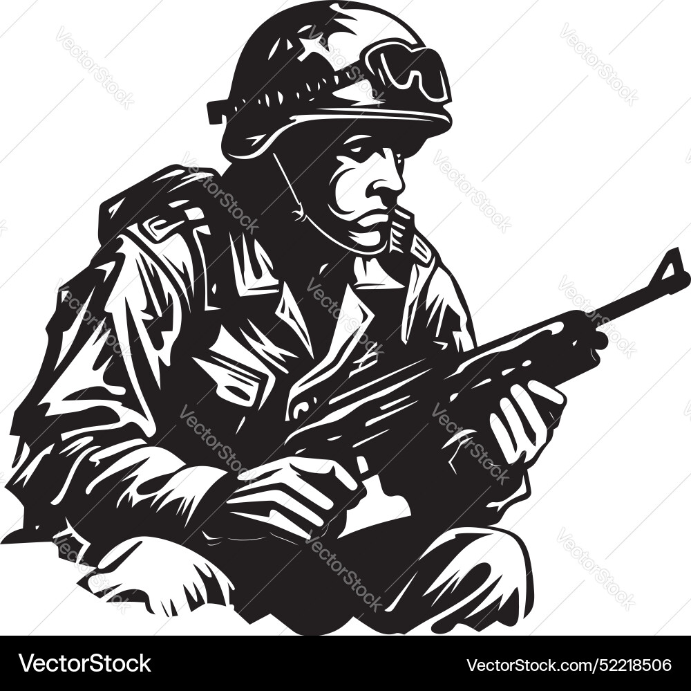 Covert strike force stealth soldier black Vector Image