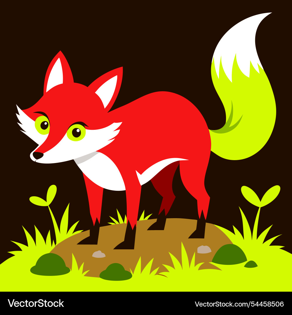 Curious fox in nature Royalty Free Vector Image