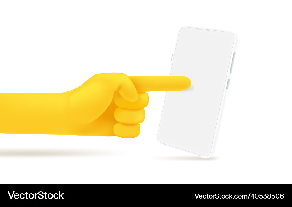 Cute cartoon human hand pressing on a screen Vector Image