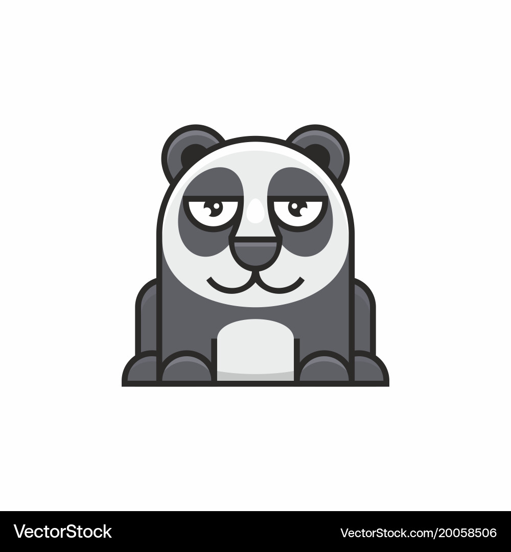 Cute panda icon on white background Royalty Free Vector