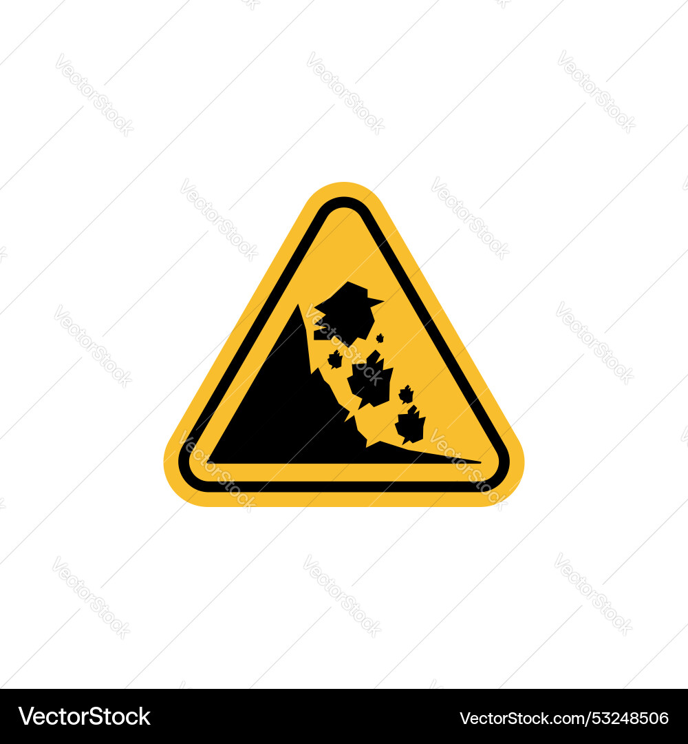 Falling rocks or debris warning road sign icon Vector Image
