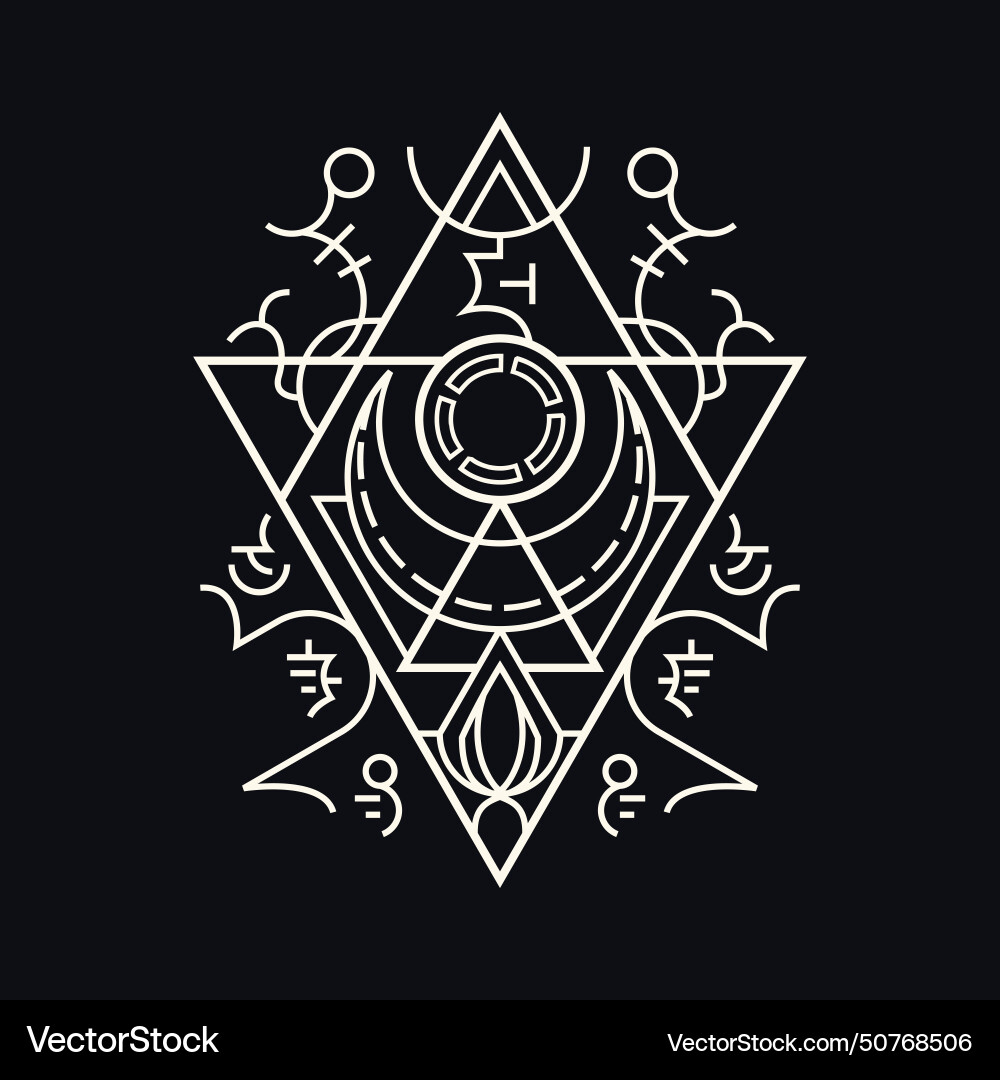 Geometry star half moon Royalty Free Vector Image