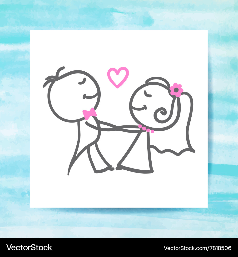 Groom and bride Royalty Free Vector Image - VectorStock