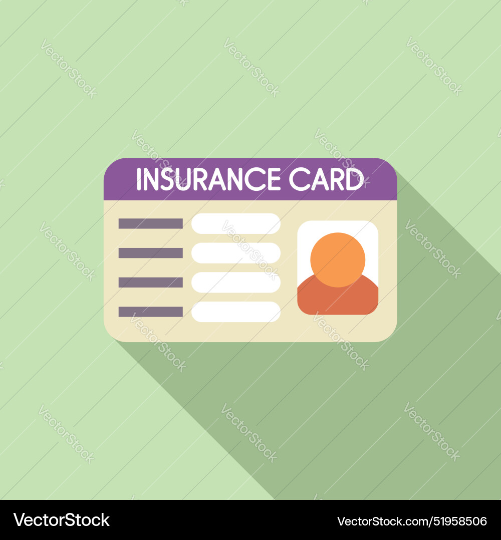 Insurance card showing personal information Vector Image