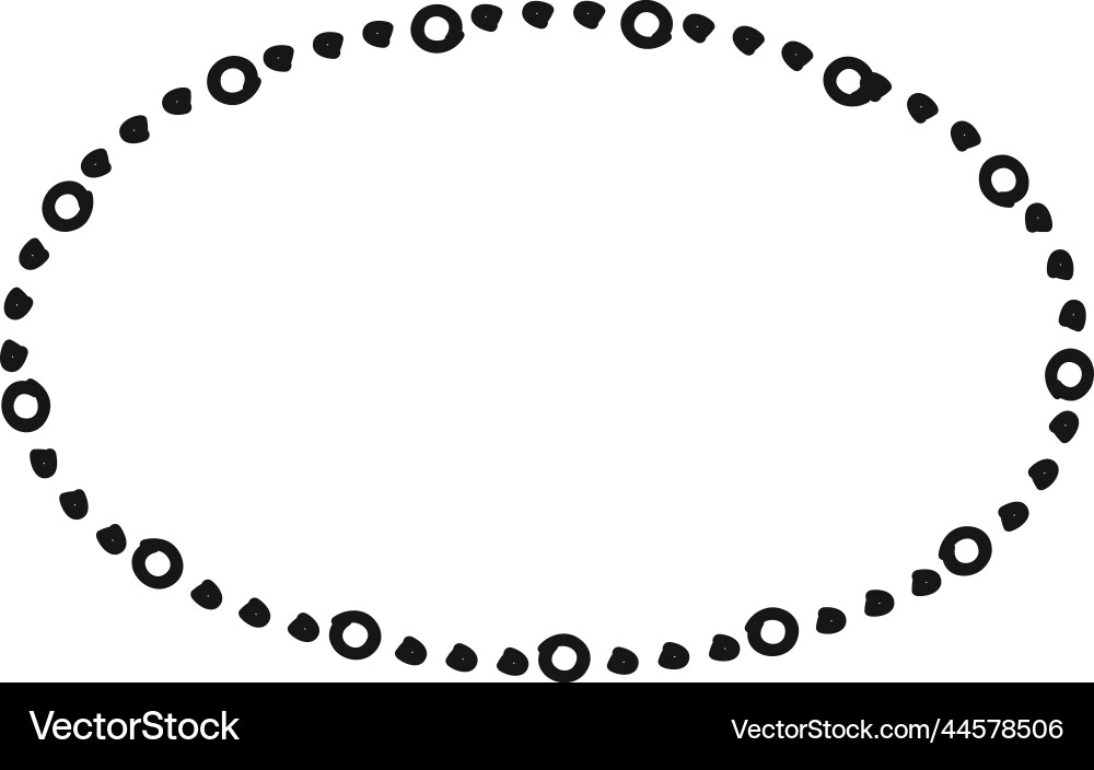 Round doodle frame sketch empty dot circle Vector Image