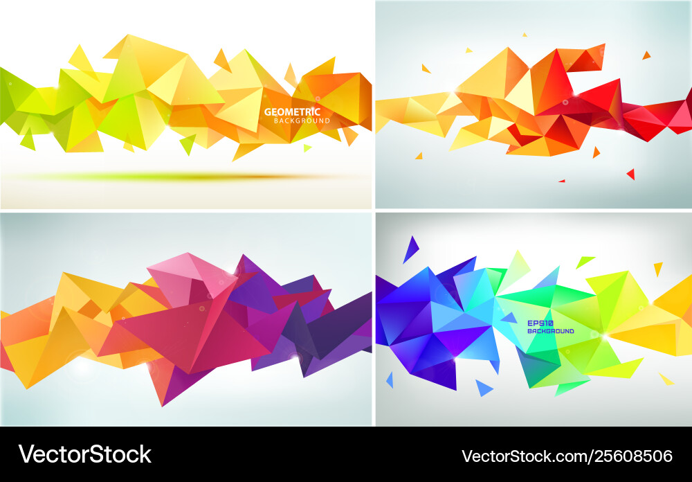 Set abstract geometric facet shapes use Royalty Free Vector
