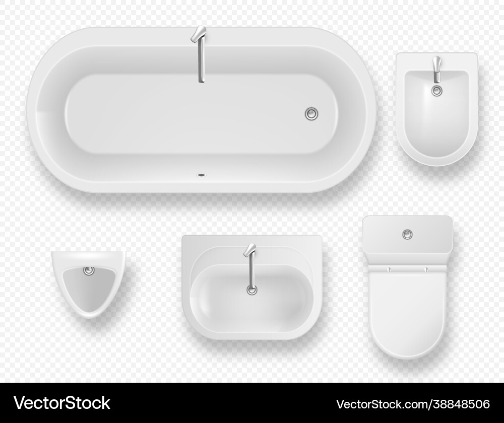 Set bathroom equipment modern lavatory items Vector Image