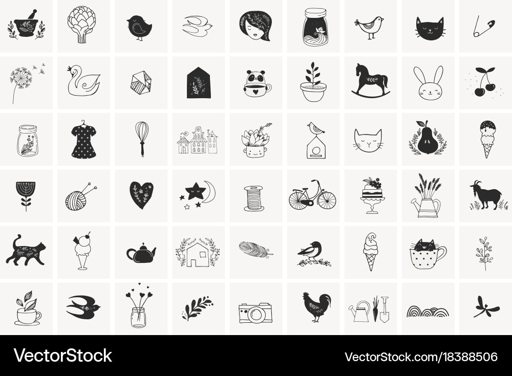 Simple hand drawn elements and doodles Royalty Free Vector