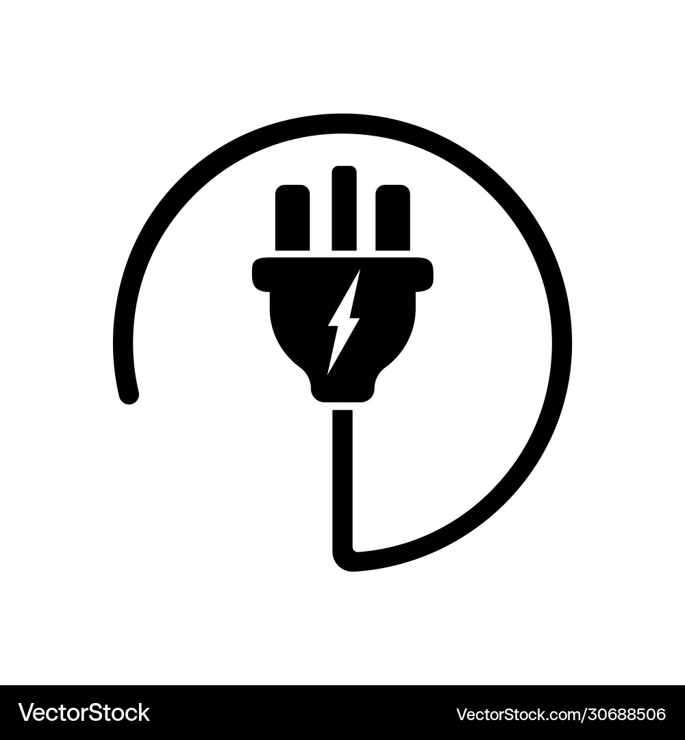 UK Power Plug Symbol - Electricity Icon Royalty Free Vector