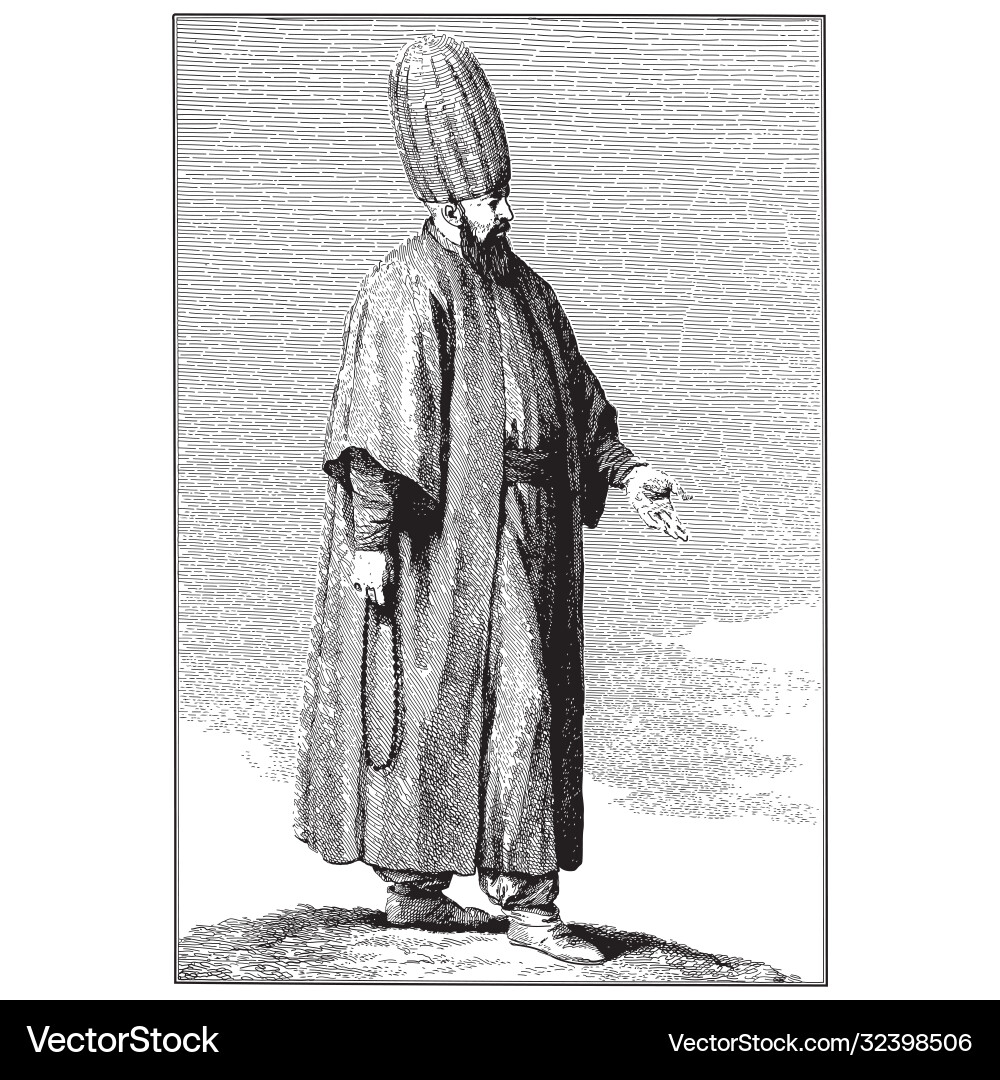 Vintage engraving a bekri Royalty Free Vector Image