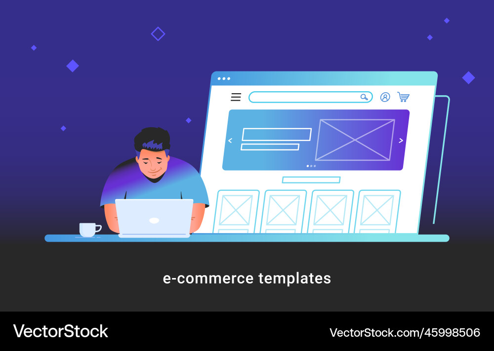 Website e-commerce template to create electronic Vector Image
