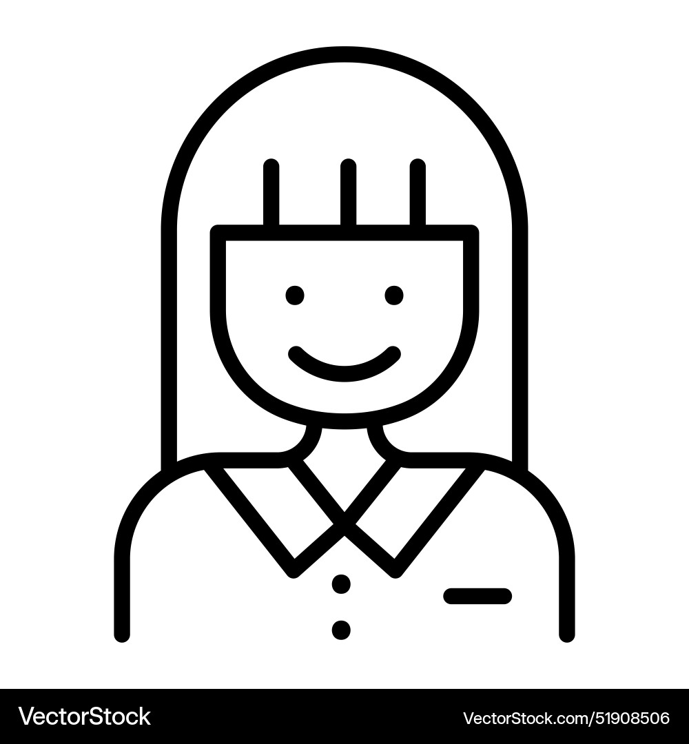 Woman icon in thin line style graphic design Vector Image