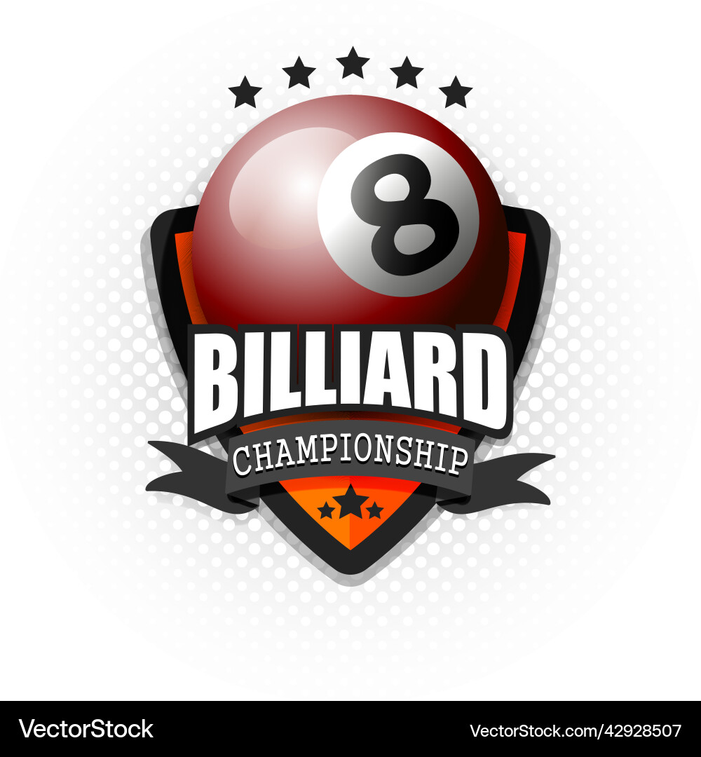 Billiard Logo Template Royalty Free Vector Image