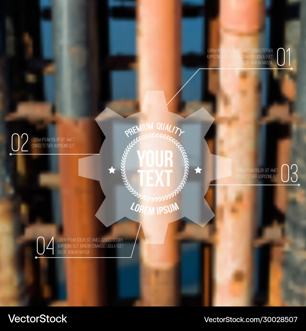 Blurred industrial background with label can Vector Image