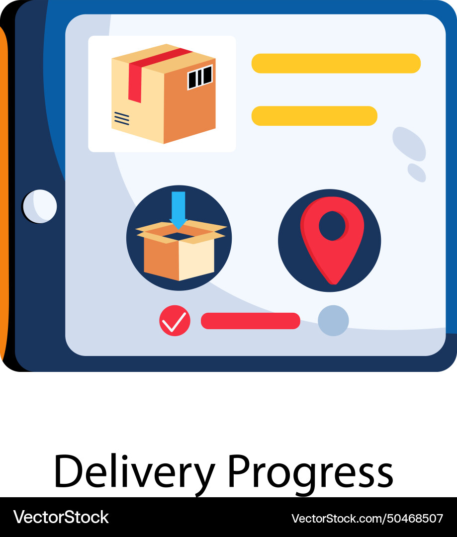 Delivery progress Royalty Free Vector Image - VectorStock