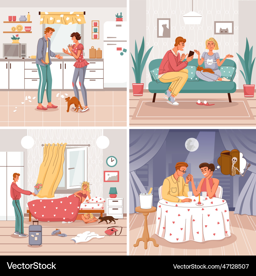 Disrupt in relationship compositions Royalty Free Vector