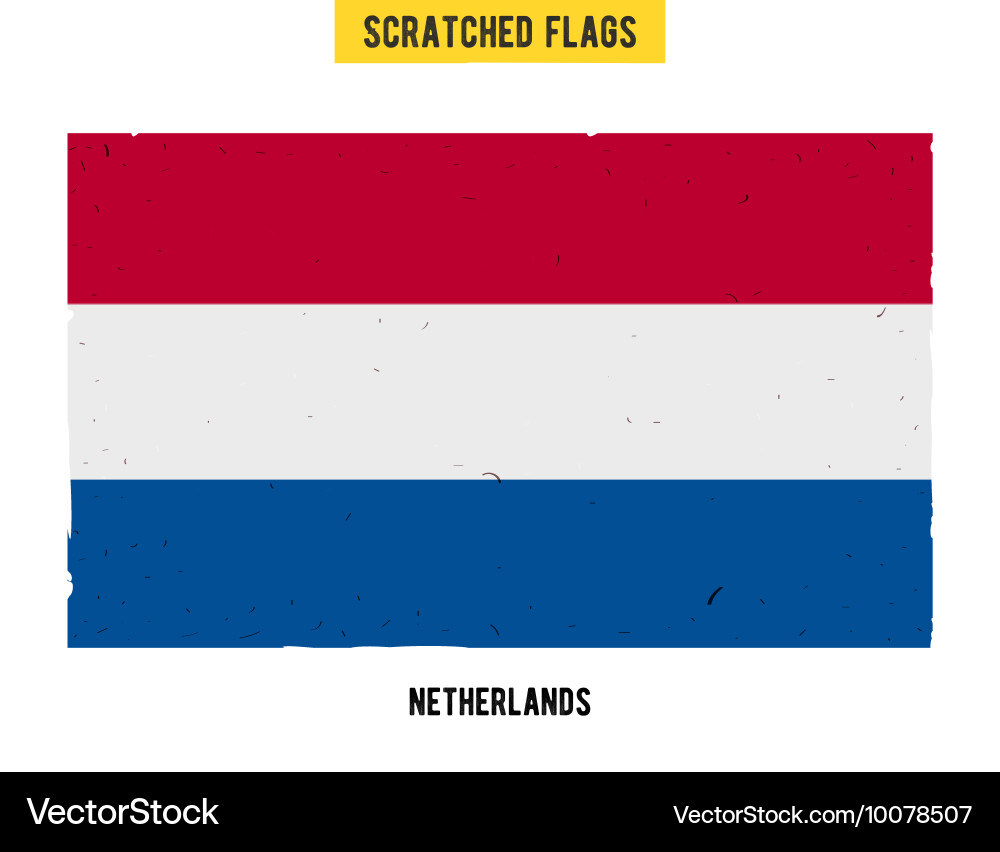 Dutch grunge flag with little scratches on surface