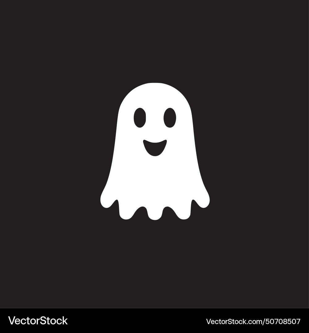 Ghost - minimalist and flat logo Royalty Free Vector Image