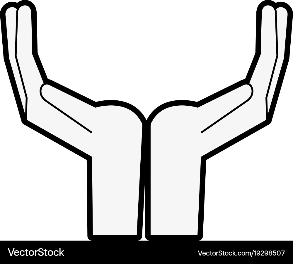 Hands holding something Royalty Free Vector Image